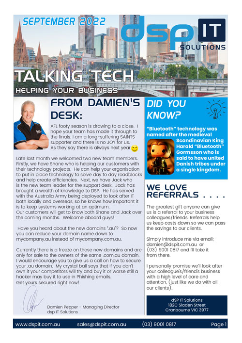 Newsletters | DSP IT Solutions